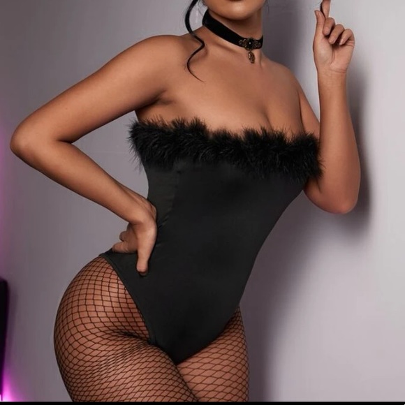 Tops | Sxy Bodysuit Fuzzy Top | Poshmark